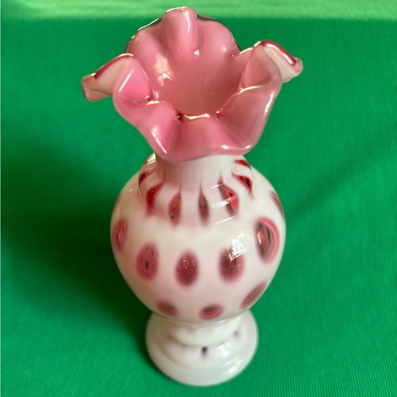 Fenton | Art | Fenton Art Glass Ruby Cranberry Opalescent Ruffled Coin ...